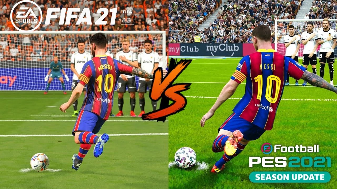 PES 2021 Vs. FIFA 21 - Remake of Lionel Messi's Last Free Kick Goal for ...