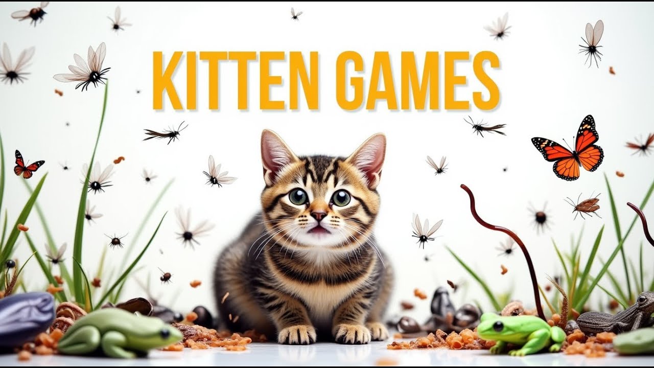 KITTEN GAMES TV | Ultimate CAT TV Compilation Vol 26 | 3 HOURS 🐝🐞🦋🦎🦜🐜🐭 - YouTube