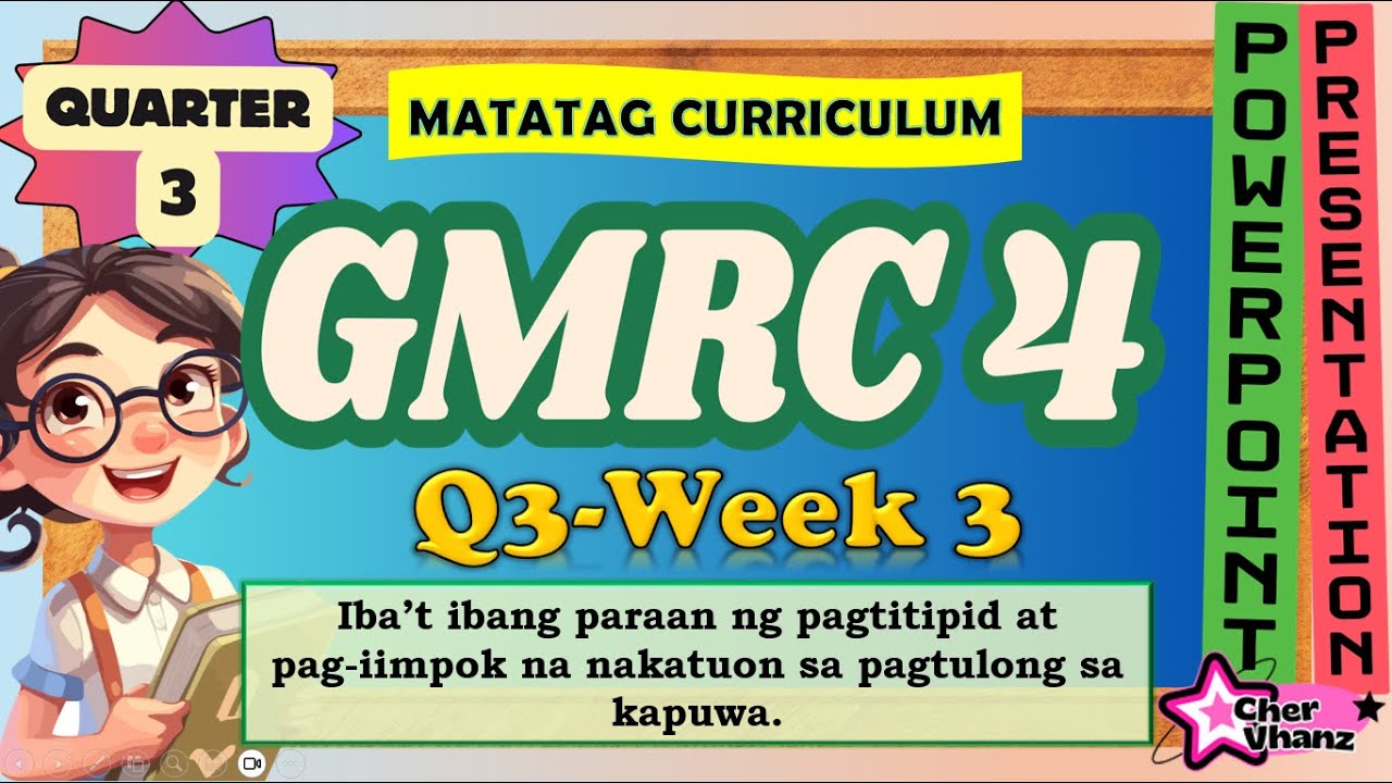 GMRC 4 Quarter 3 Week 3 - Paraan ng pagtitipid at pag-iimpok na nakatuon sa pagtulong MATATAG ...