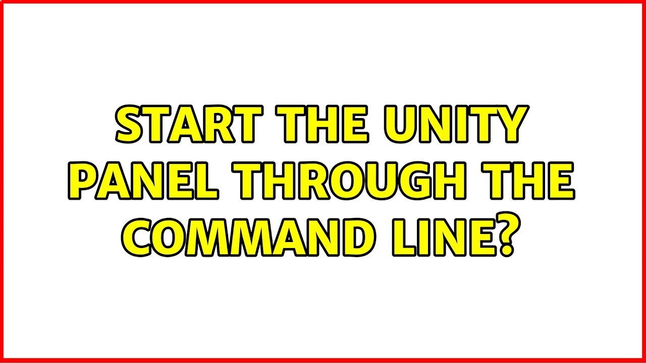 Ubuntu: Start the unity panel through the command line? - YouTube