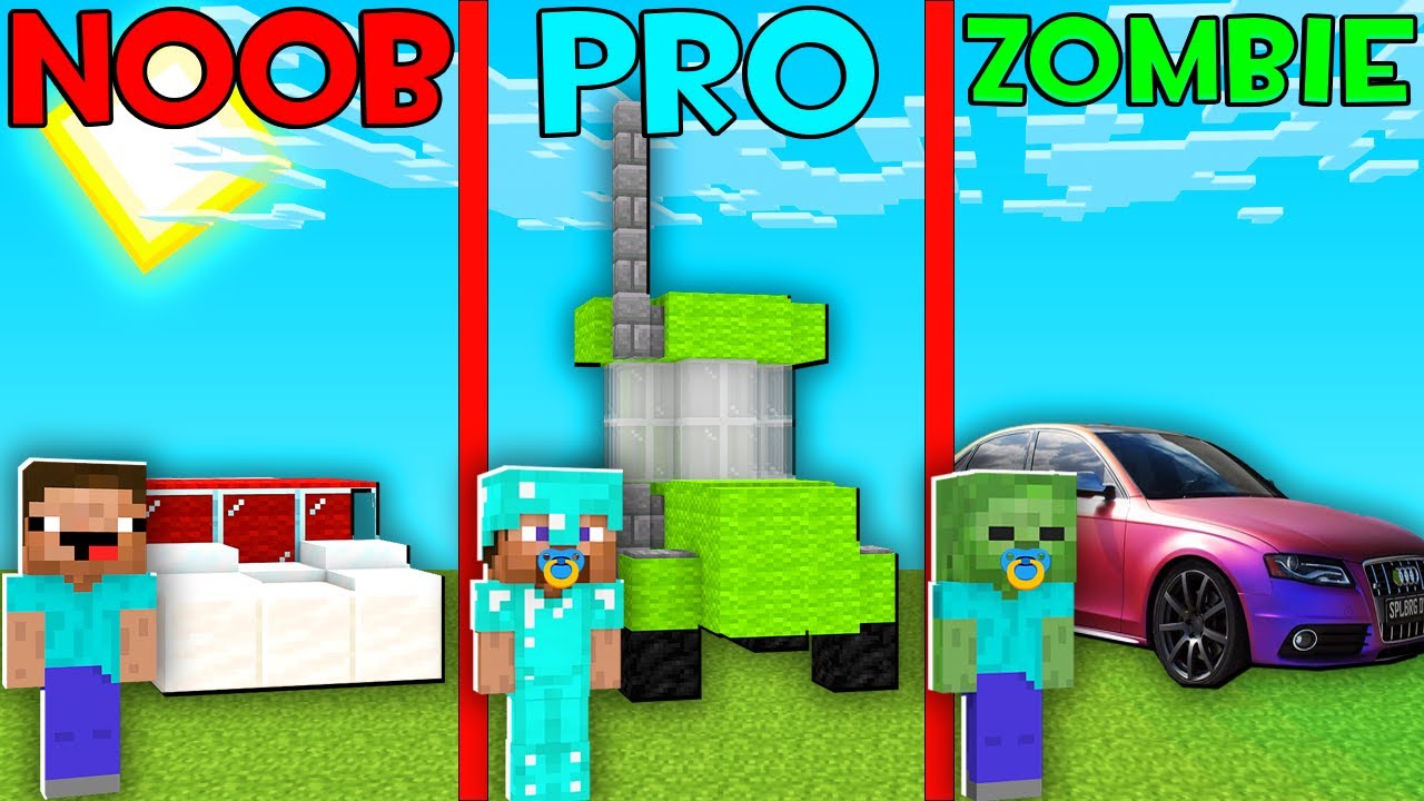 Minecraft Battle: Baby NOOB vs Baby PRO vs Baby ZOMBIE: CAR BUILD ...