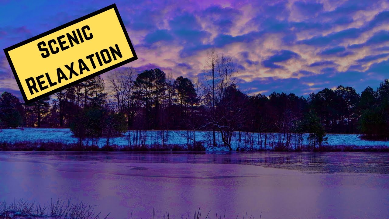 Winter Sunrise Over Pond - Scenic Relaxation 4K - YouTube