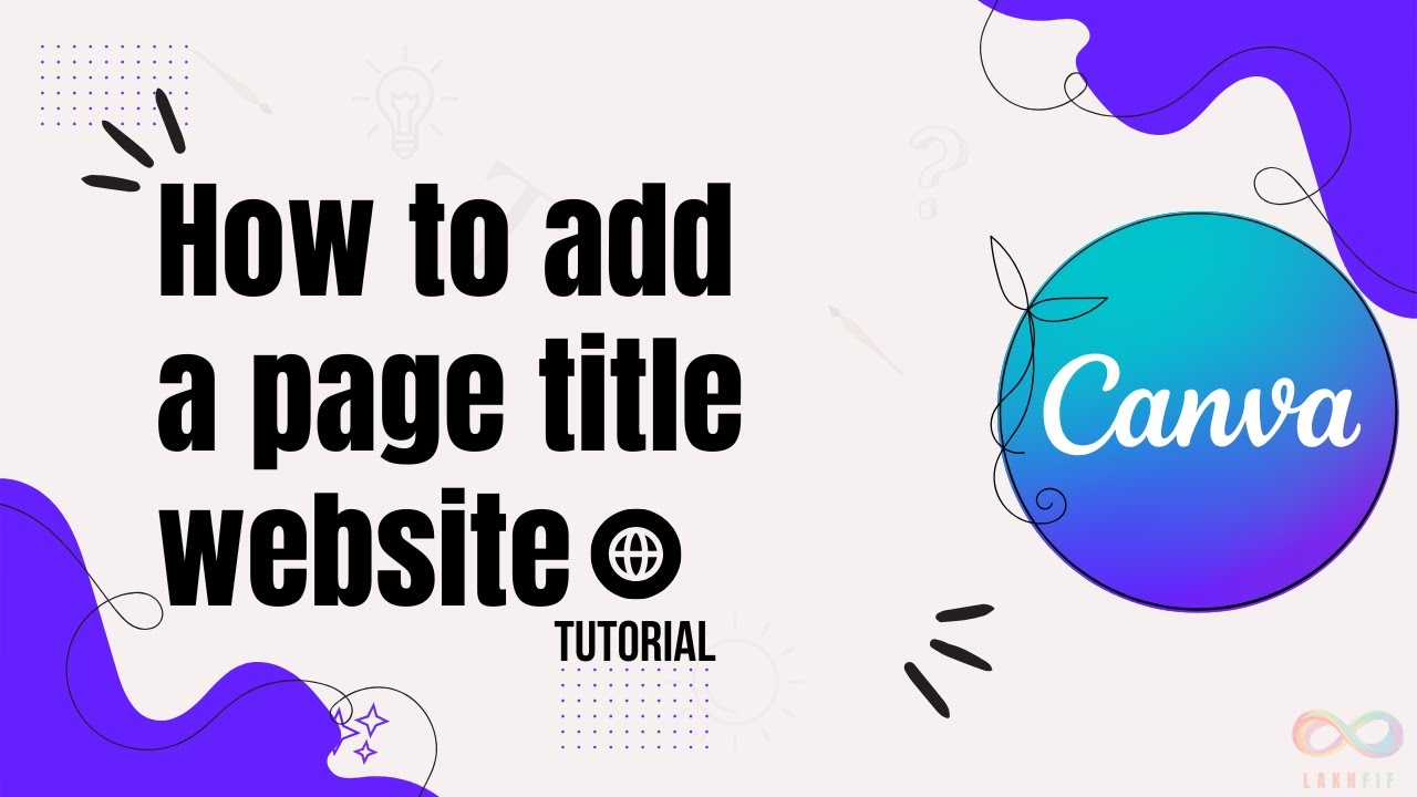 How to add page title in Canva website - YouTube