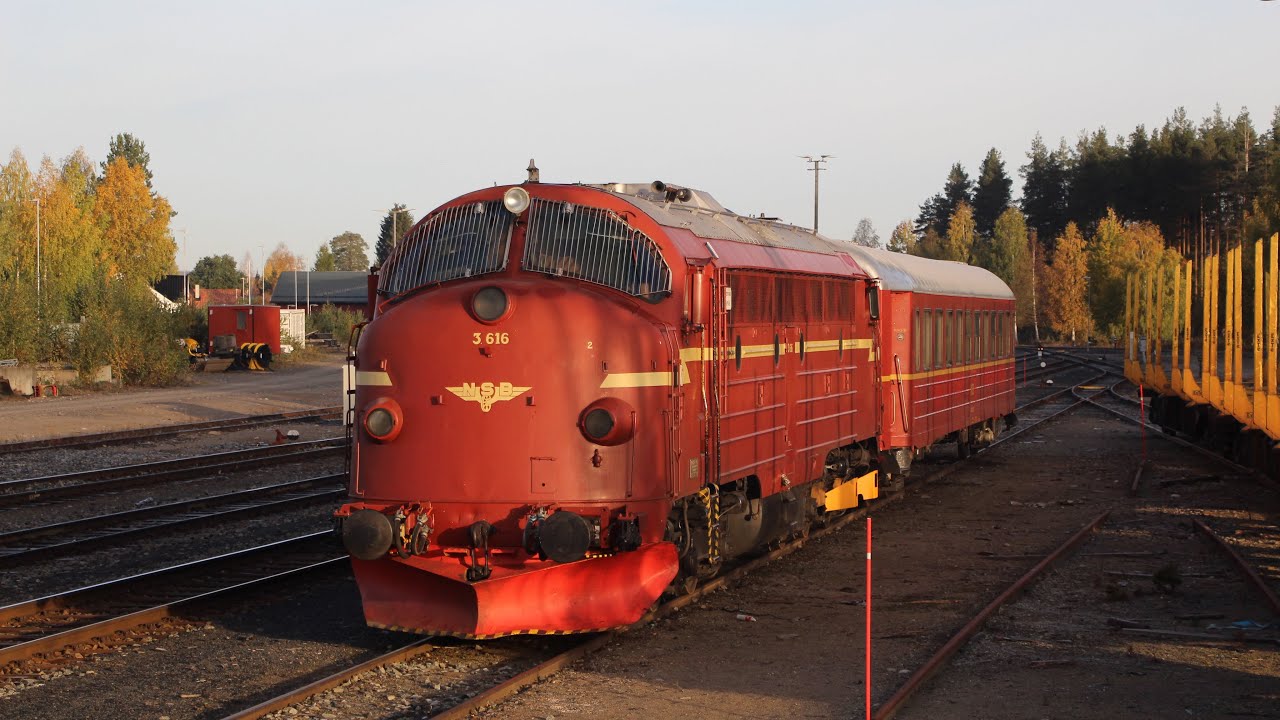 NSB DI3 NOHAB 3.616 at Elverum, Norway - 10/10/23 - YouTube
