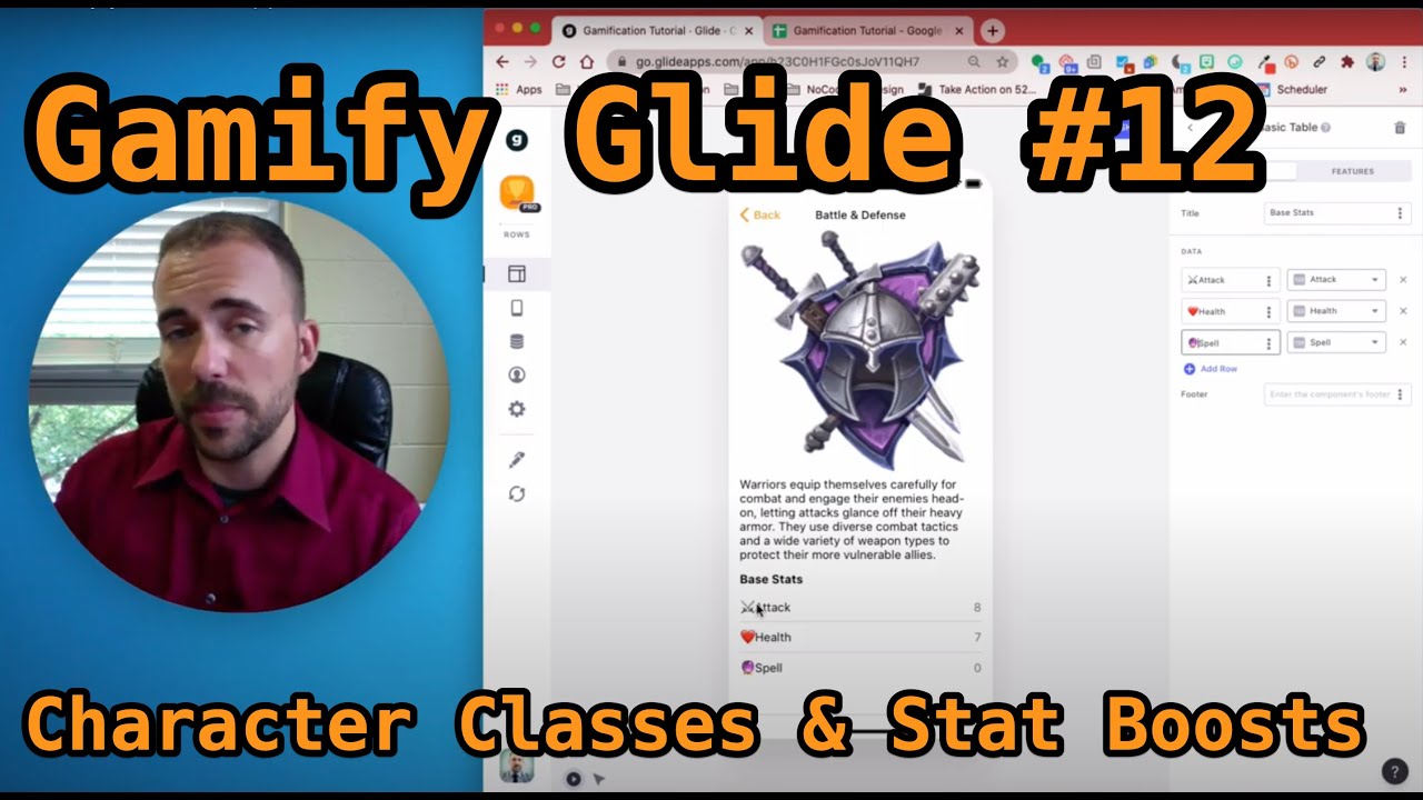Gamify your Glide App #12: Classes and Stat Boosts - YouTube