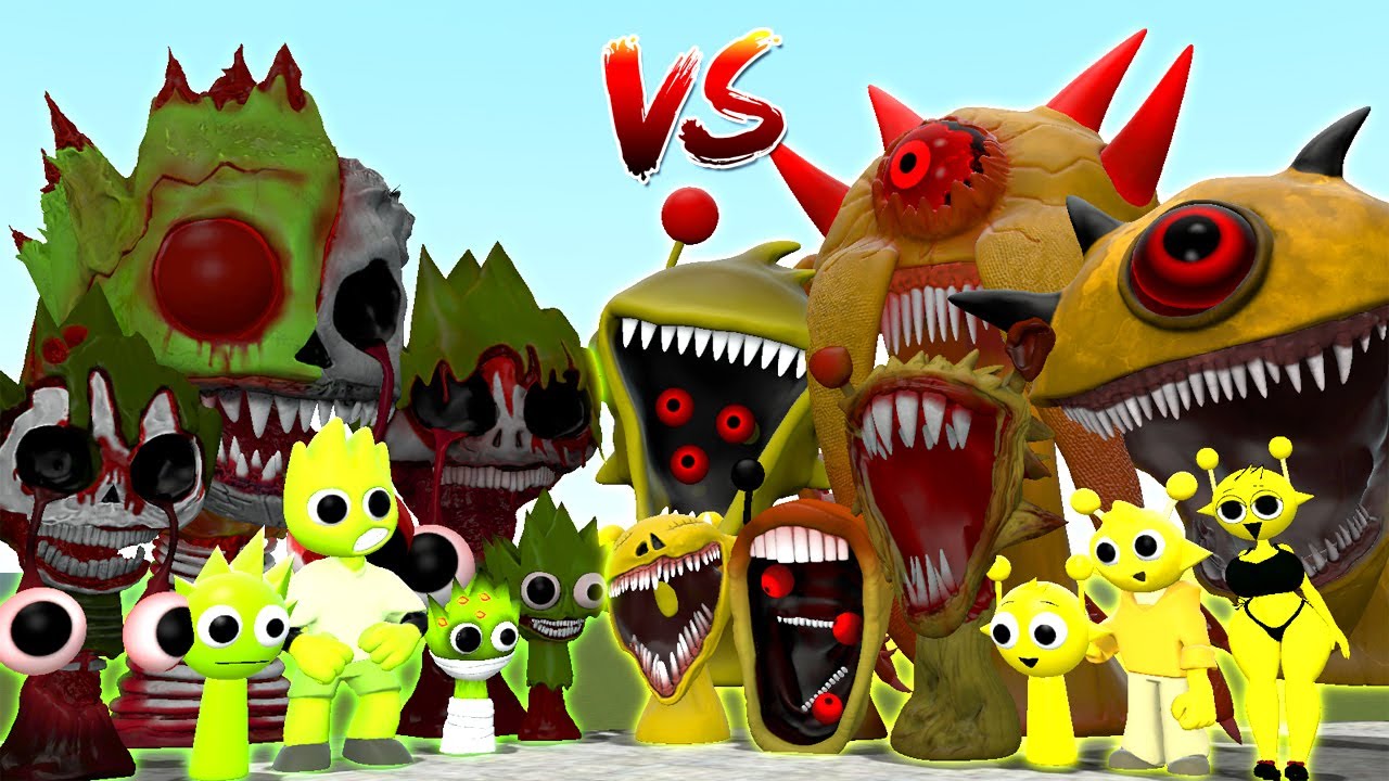 ALL PHASES OF LIME SPRUNKI VS ALL PHASES OF SIMON SPRUNKI In Garry's ...