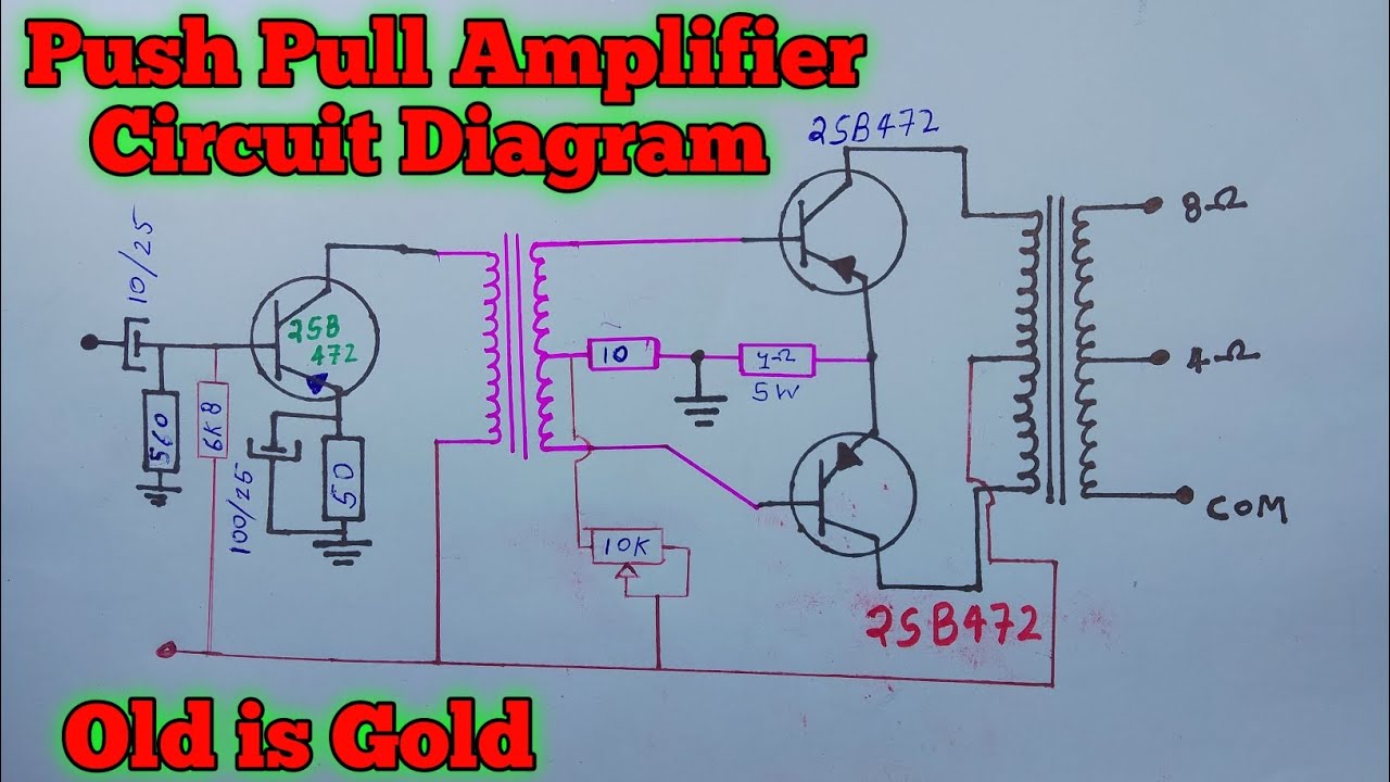 Push pull Amplifier Circuit Diagram ⚡ PA Amplifier Circuit Diagram|Output Transformer Amplifier ...