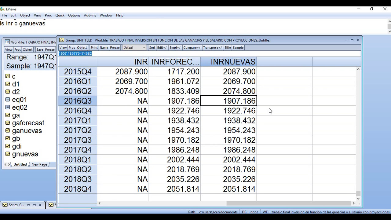 Como hacer Proyecciónes con Eviews. Datos para replicar. - YouTube