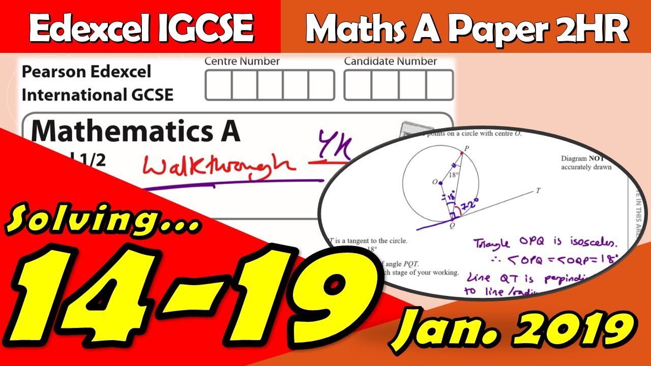Edexcel IGCSE Maths A January 2019 Paper 2HR Questions 14 19 edexcel-igcse-maths-a-january-2019-paper-2hr-questions-14-19