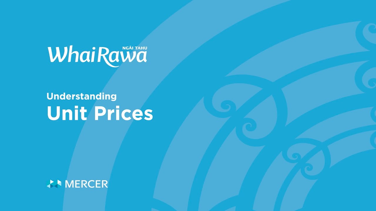 Whai Rawa – Understanding Unit Prices - YouTube