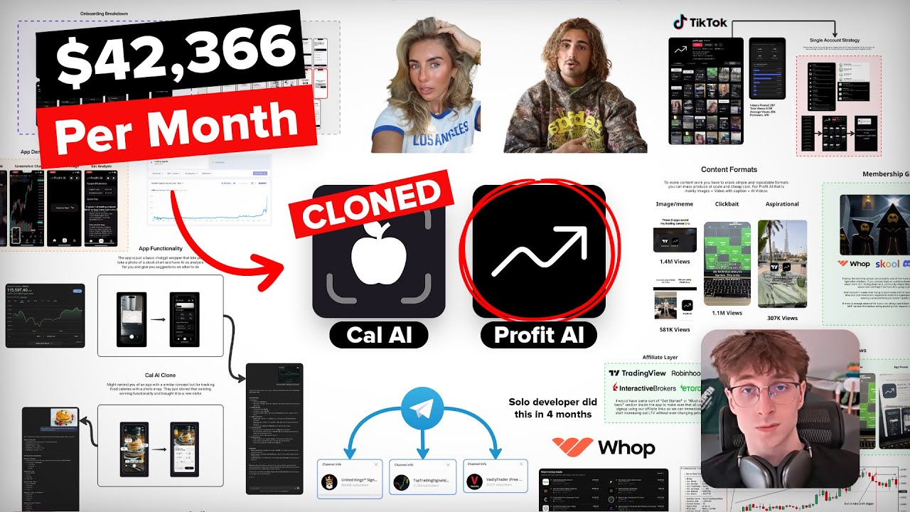 He cloned Cal AI for Finance and makes $40K MRR with TikTok - YouTube
