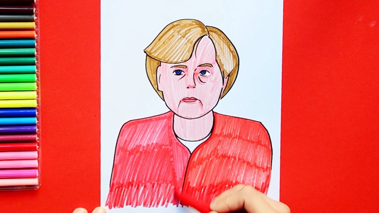 How to draw Angela Merkel, Chancellor of Germany - YouTube
