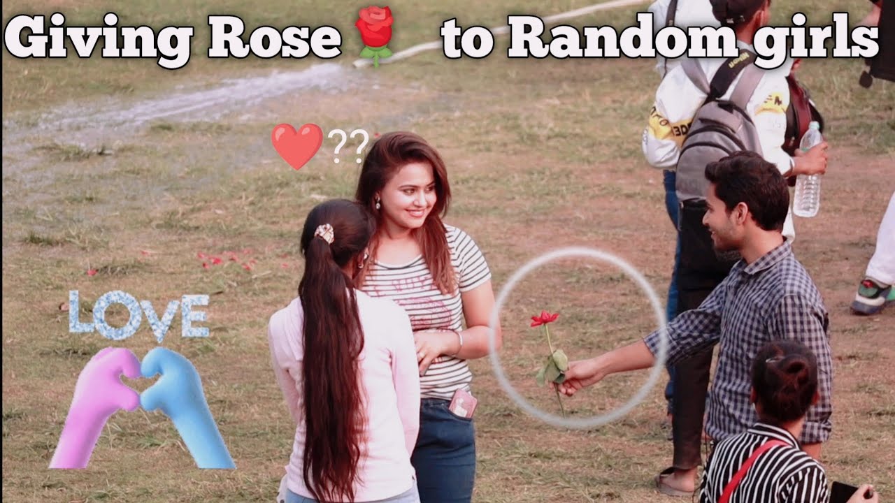 [PRANK] GIVING ROSE TO STRANGER GIRLS | AWESOME REACTIONS 😲| RAM PRANKY ...