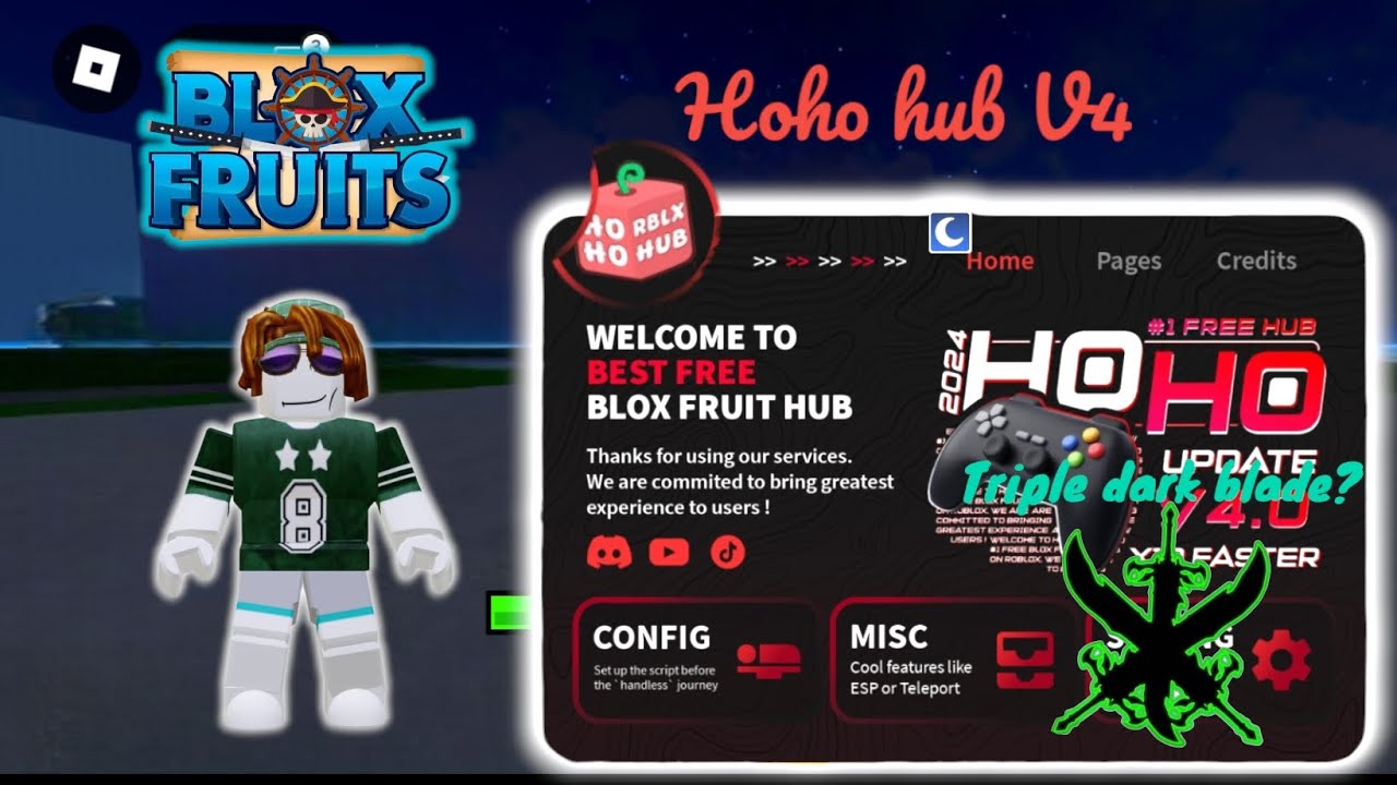 Best Blox Fruit Script🍎-Hoho hub v4📜|Auto Farm,Visaul many,auto v4 and ...