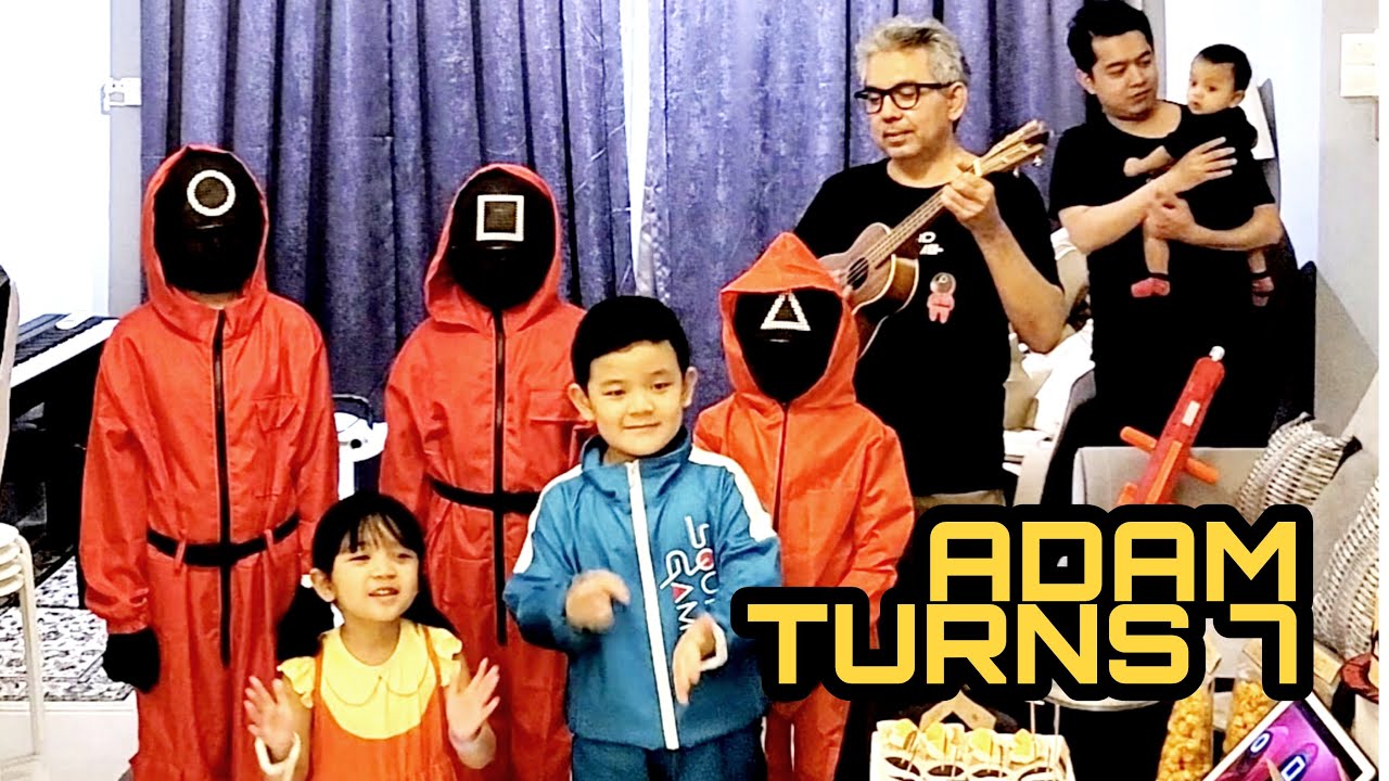 Adam Turns 7 Birthday Celebration THEME SQUID GAME - YouTube