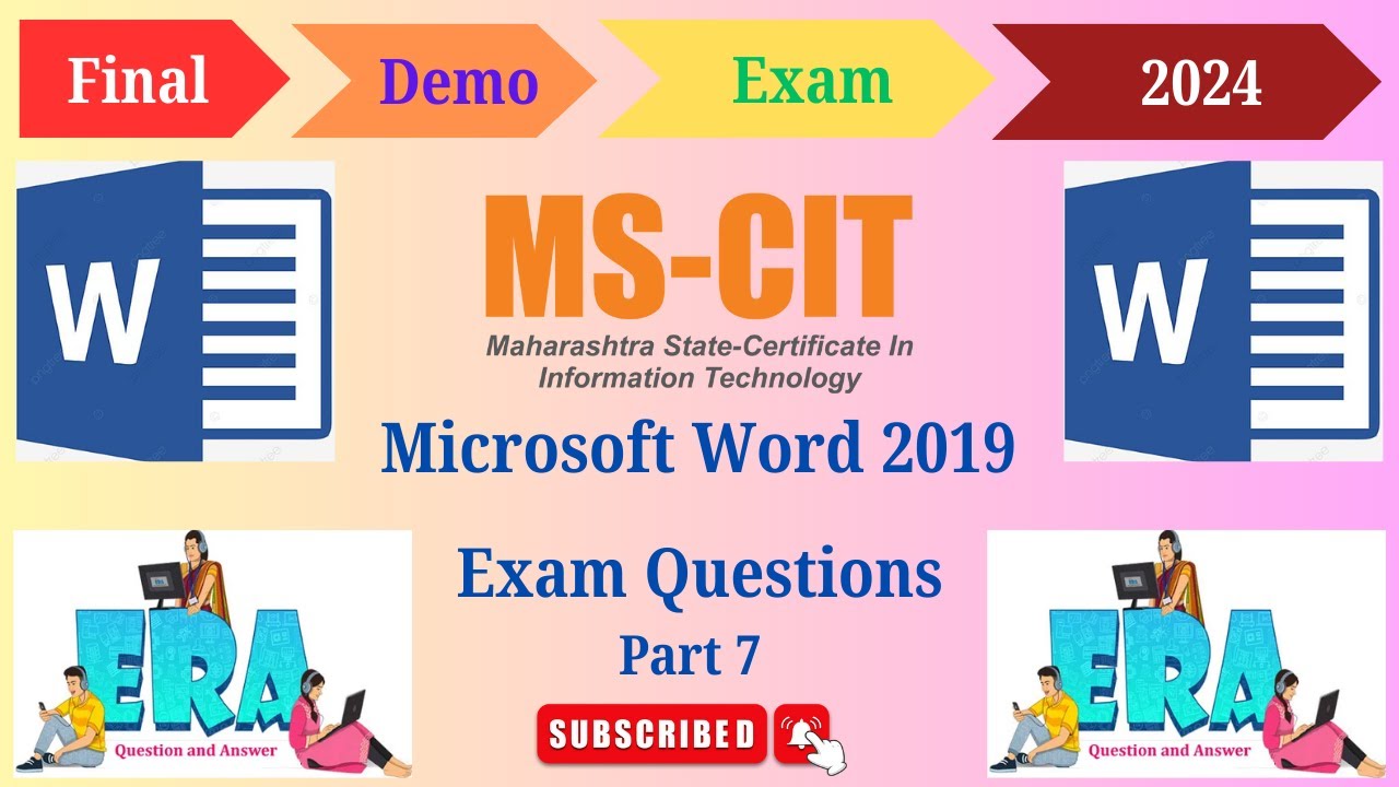 Microsoft Word 2019 Exam Questions and Answers | Part 7 ...