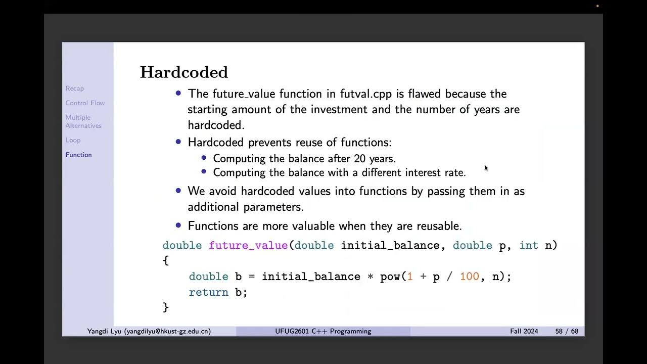 C++ Programming Lecture 7 HKUSTGZ, Fall 2024 - YouTube