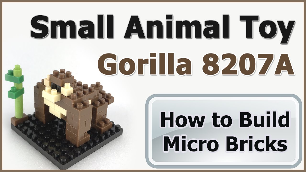 How to Build Mini Bricks Animal Gorilla 8207A Review instructions - YouTube