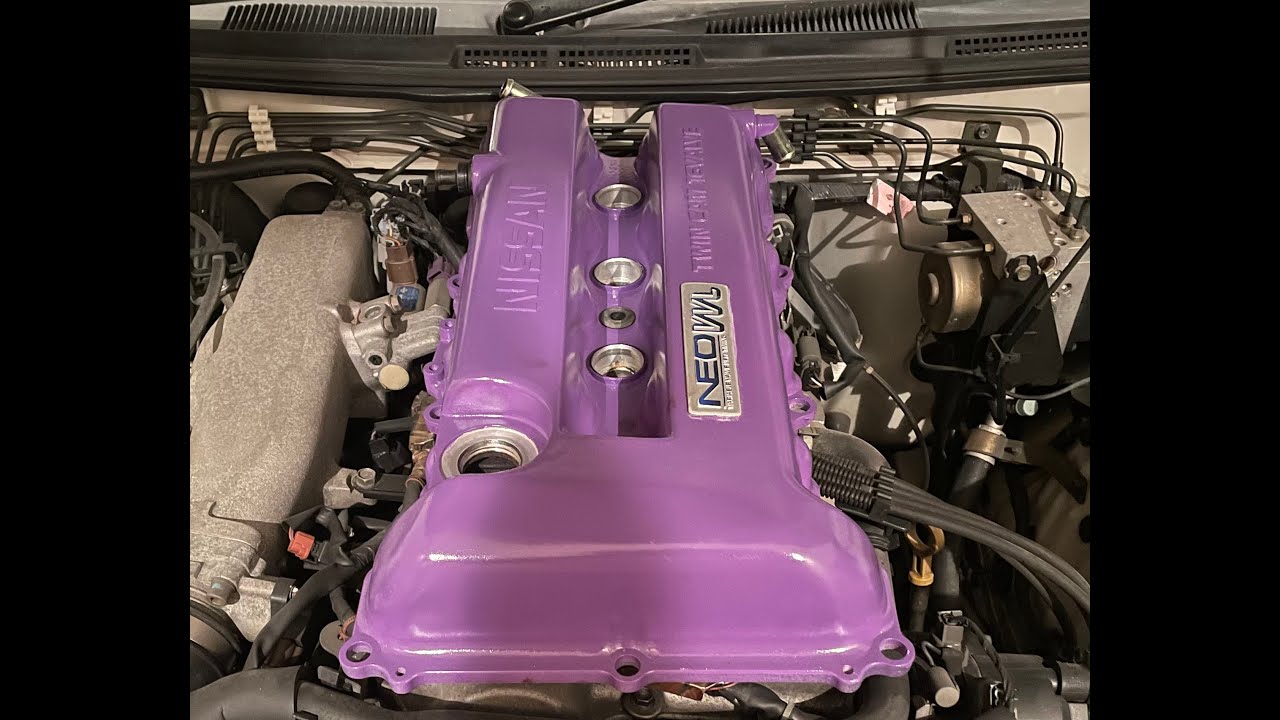 Painting my sr20 rocker cover. - YouTube