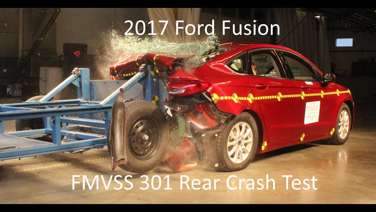 2017-2020 Ford Fusion FMVSS 301 Rear Crash Test (50 Mph) - YouTube