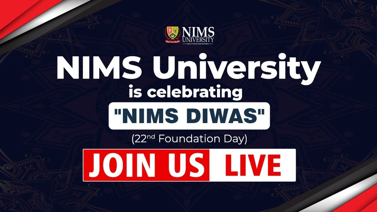 LIVE: NIMS Diwas Ceremony | NIMS University | Dr BS Tomar NIMS Chairman ...