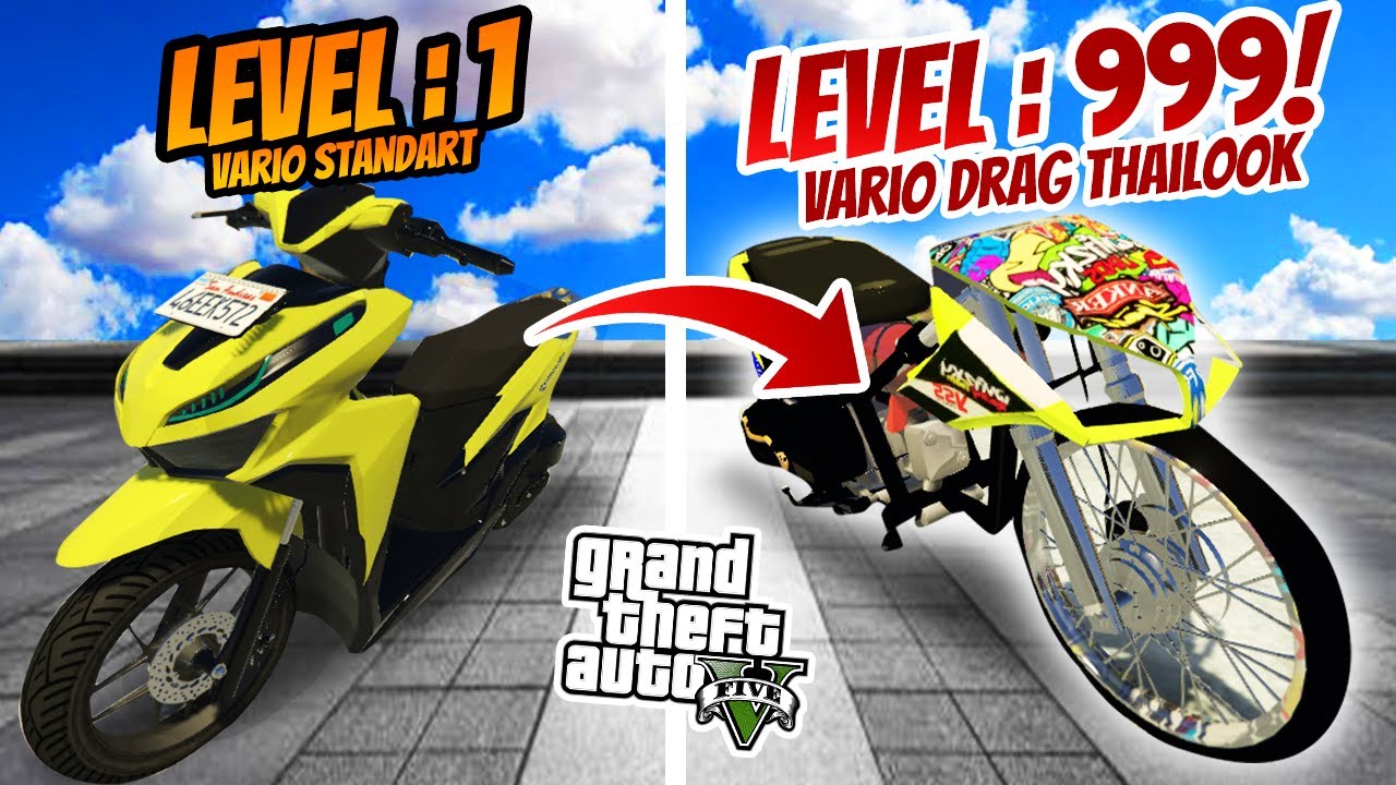 MODIF HONDA VARIO 150 JADI DRAG GILA!! - GTA 5 MOD KOCAK - YouTube
