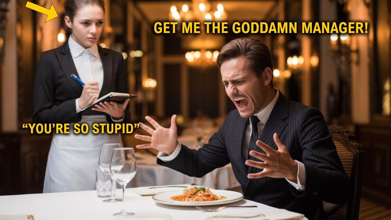 Billionaire Yells at Waitress — She Says One Sentence That Freezes the ...