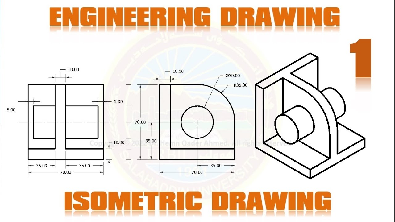 Engineering Drawing Isometric - YouTube