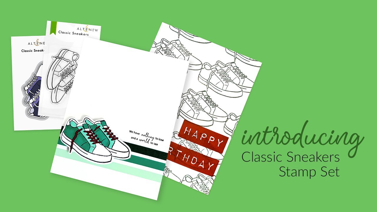 Fun Classic Sneakers Mini Stamp Set for Card Making - YouTube