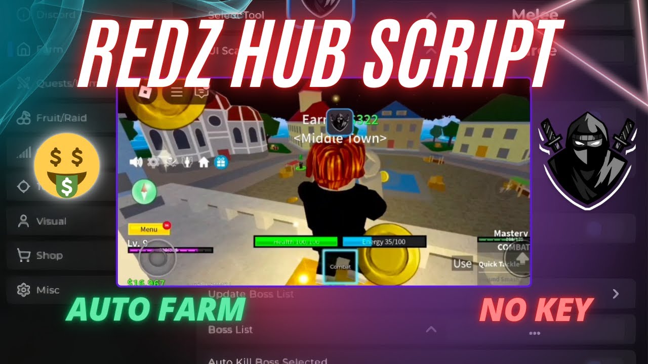 Redz Hub Script [NEW] 🔥 Blox Fruits AUTO FARM, UNLIMITED COINS 🔥 # ...