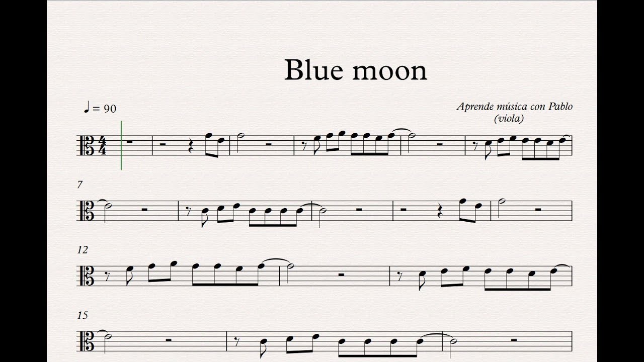 BLUE MOON: Viola (partitura con playback) - YouTube