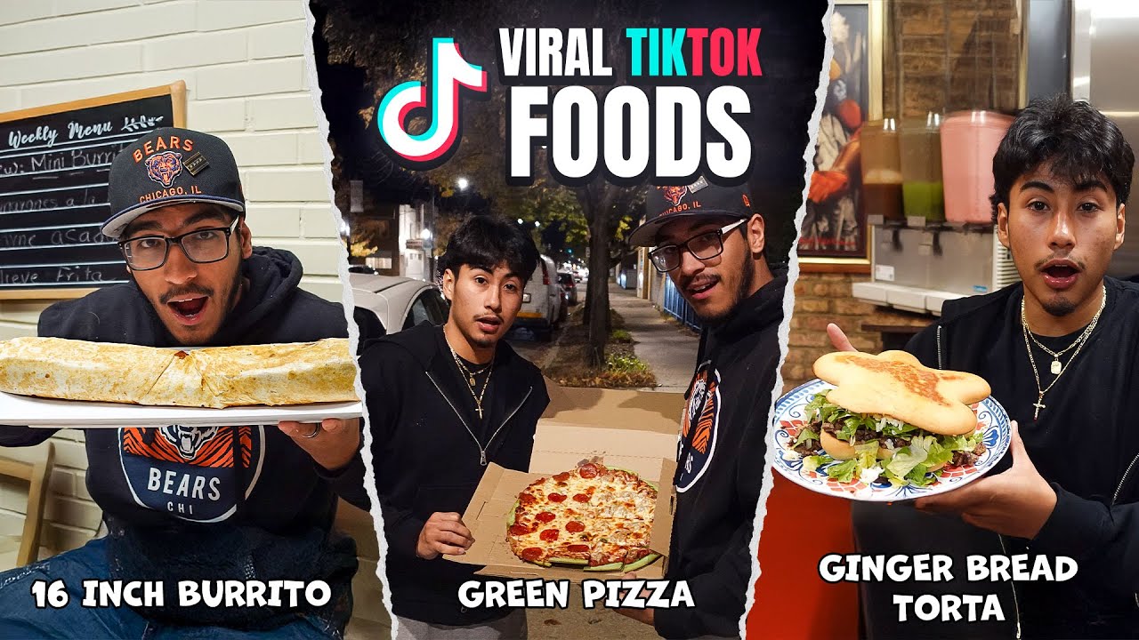 We Tried Viral TikTok Foods In Chicago..(trying the longest burrito ...
