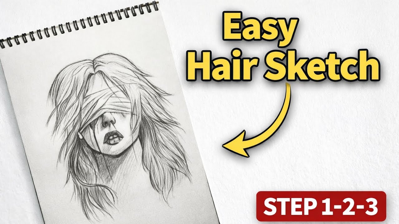 How to draw Blind folded girl || sketch tutorial - YouTube