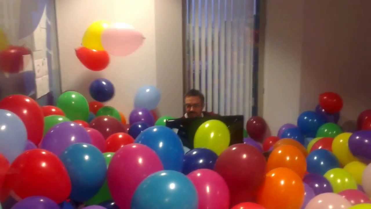 1500 Balloons Prank Entering the Office! - YouTube