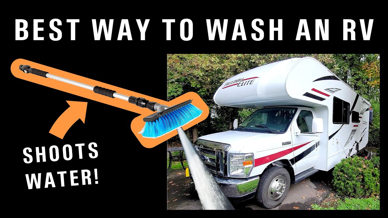 Most Efficient Method to Wash an RV | Camco Water Dispensing Brush ...
