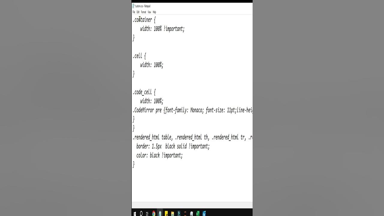 Shorts Jupyter Notebook Table Border - YouTube