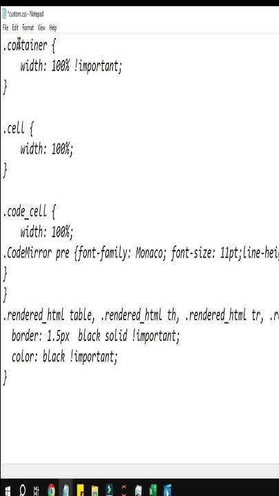 Shorts Jupyter Notebook Table Border Youtube