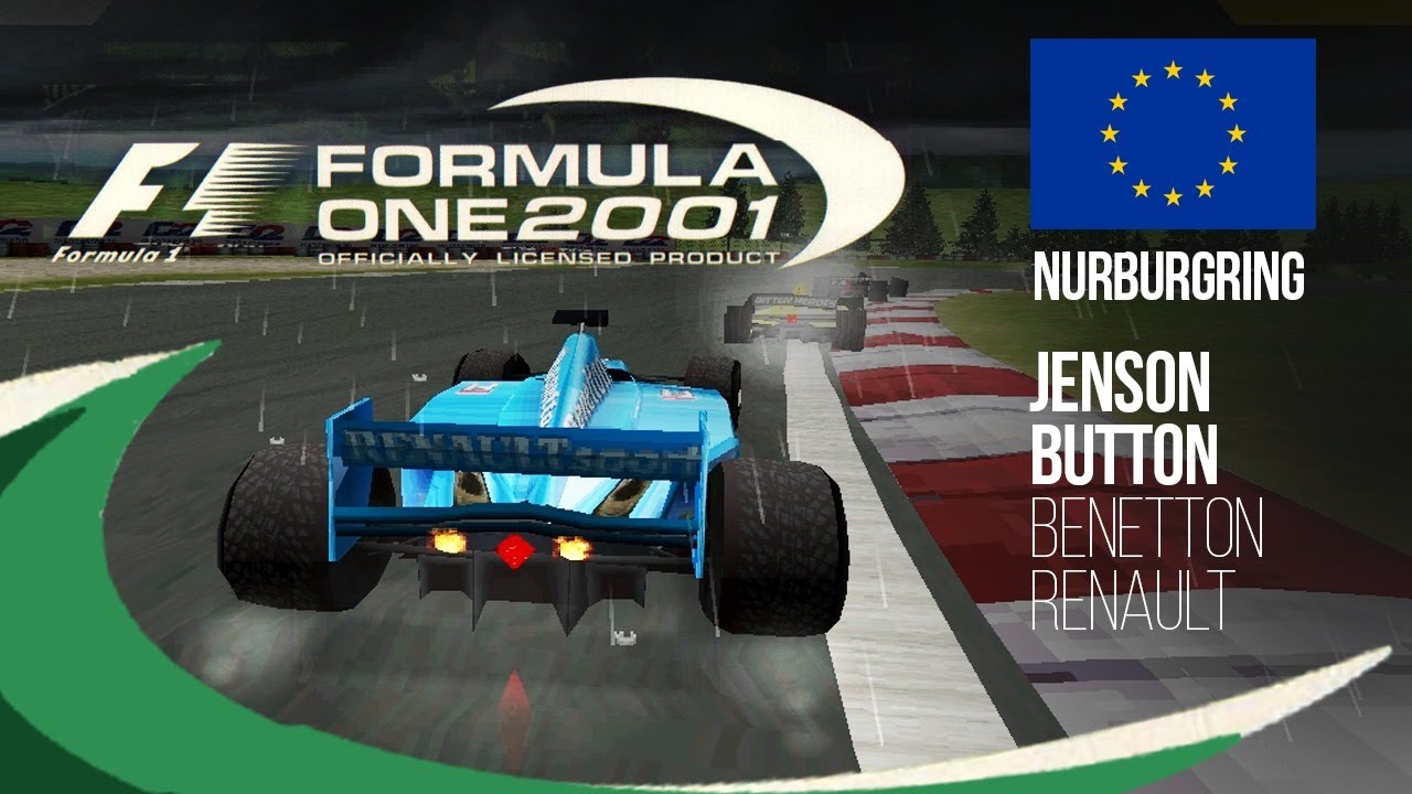 F1 2001 ps1 gameplay: Nurburgring - Jenson Button (Rain - Expert) - YouTube