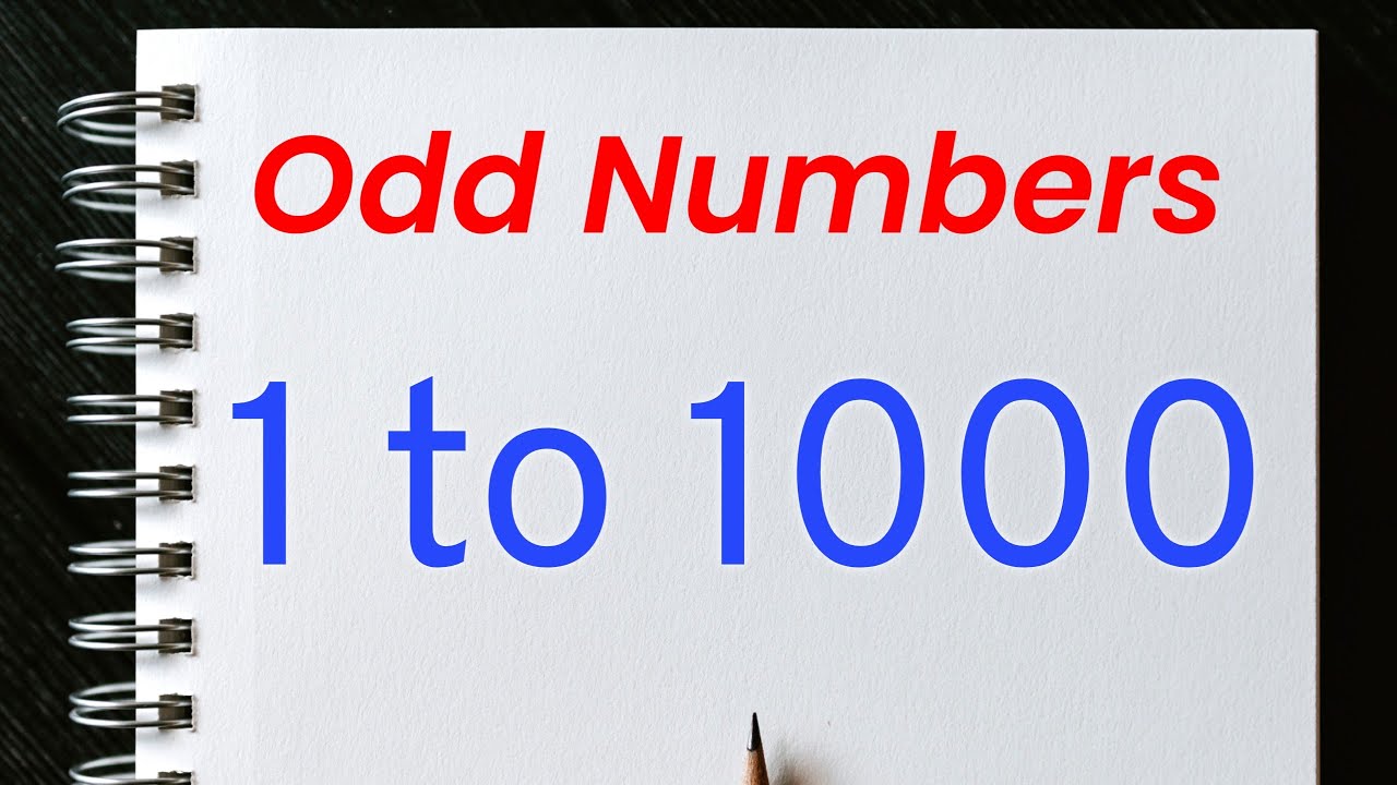 Odd numbers 1 to 1000 | 1 to 1000 odd number - YouTube