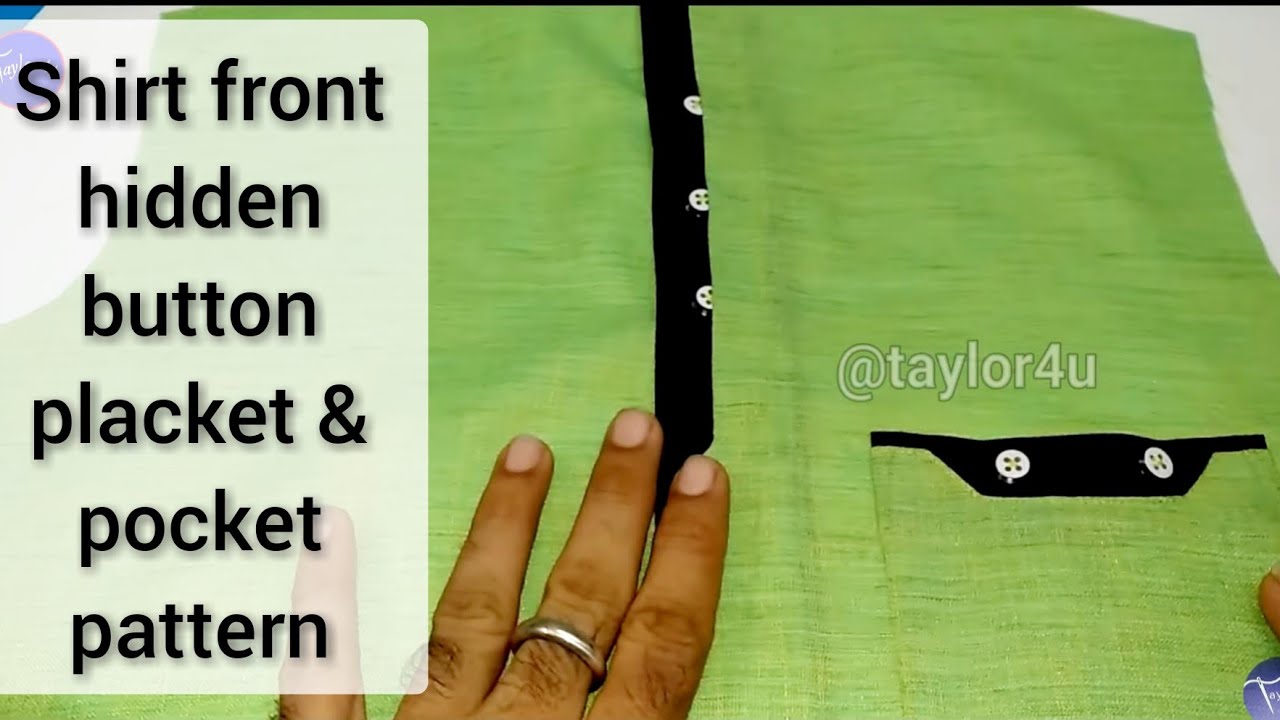 How to sew hidden button placket (Patti) shirt - shirt pocket and ...
