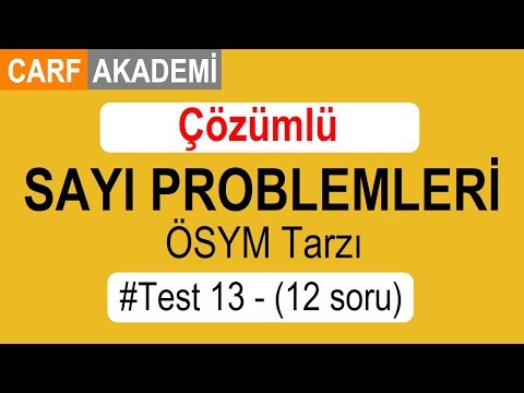 Sayı Problemleri (soru çözümü - PDF) #Test 13