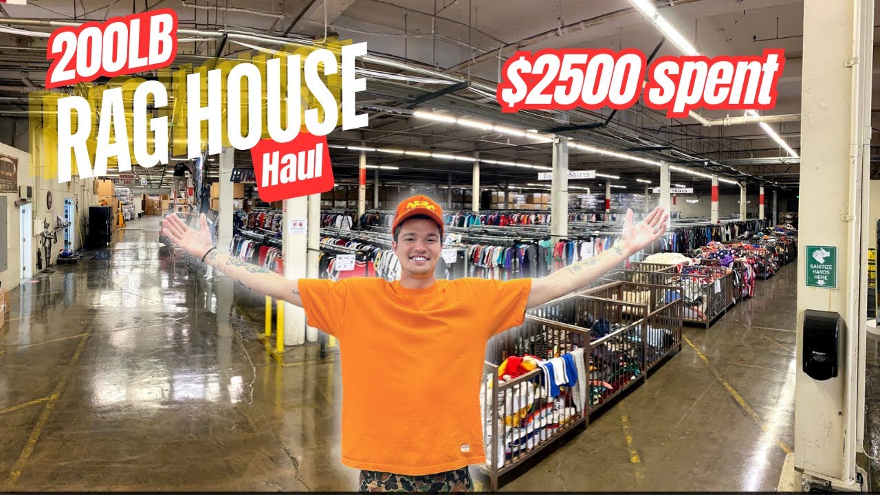I BOUGHT 200LBS Of VINTAGE CLOTHES !! Here's my latest rag house haul ...