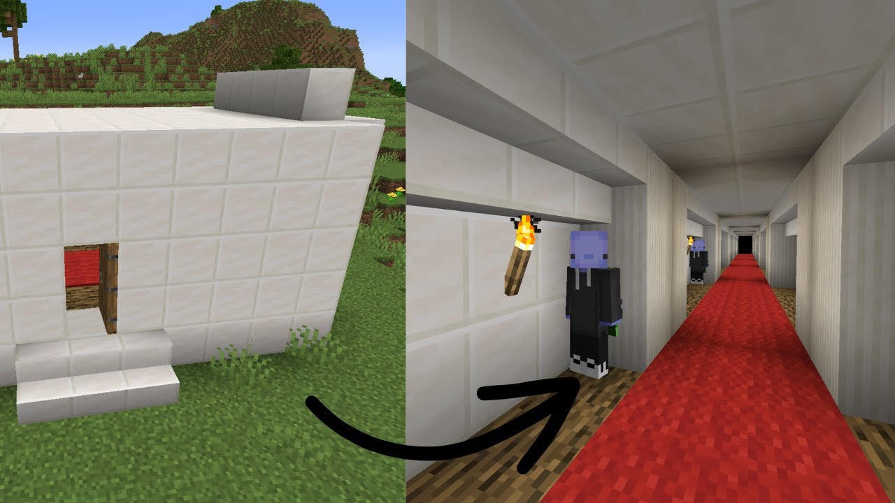 walking into an infinite Minecraft hallway! - YouTube