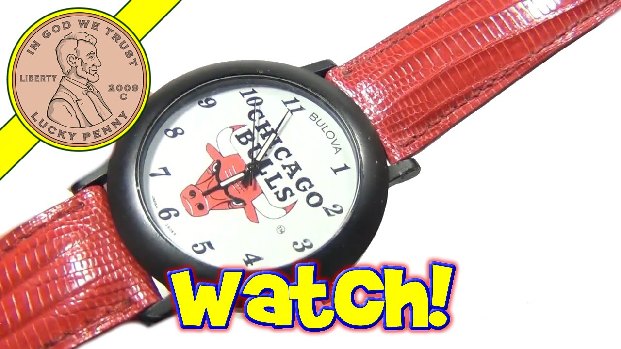 Chicago Bulls Vintage Bulova Red Leather Wrist Watch - YouTube