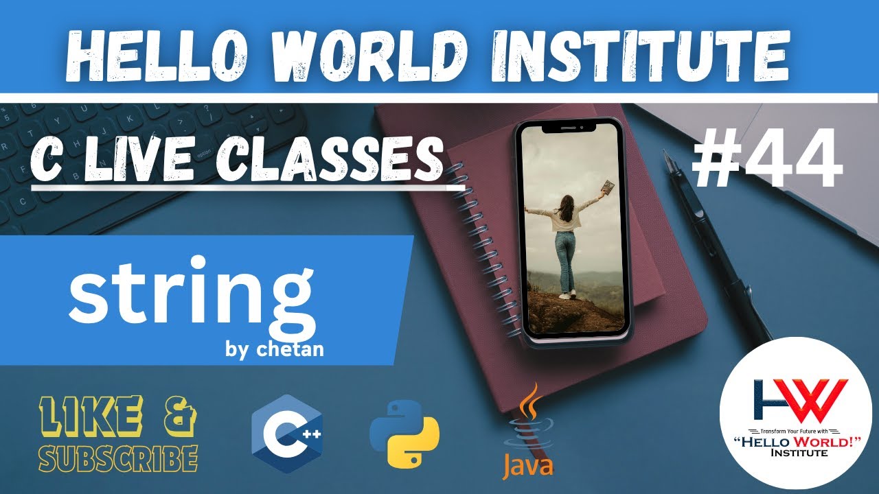 string in c language @helloworld_institute - YouTube