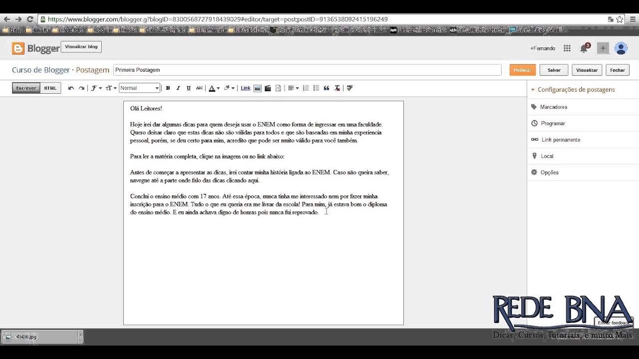 AULA #4: Escrevendo uma Postagem e Formatando o Texto [Curso de Blogger] - YouTube