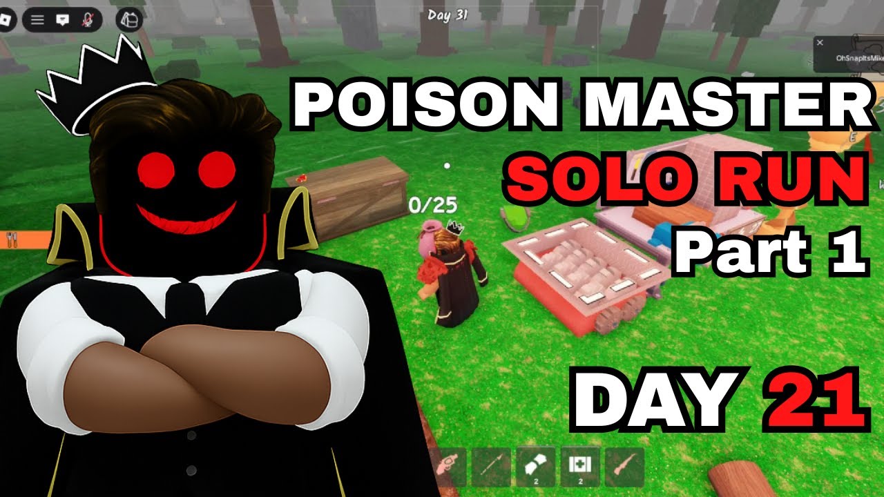 Surviving almost 1000 Nights in the Forest Roblox as Poison Master SOLO ...