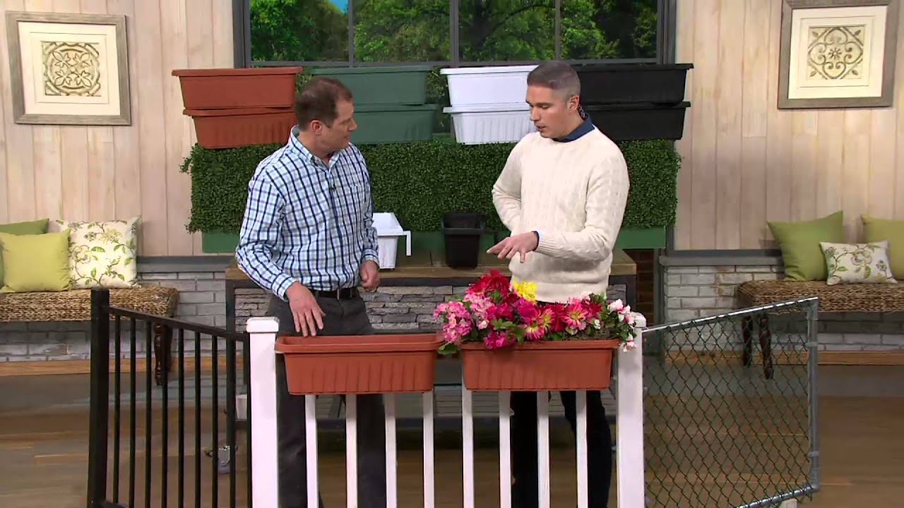 Set of 2 Large Adjustable Deck & Railing Planters on QVC - YouTube