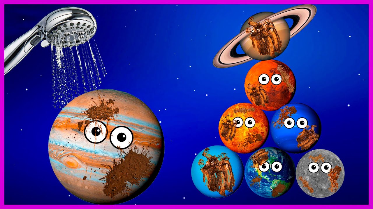 Dirty or Clean Planets | Funny Planet comparison Game | 8 Planets sizes ...