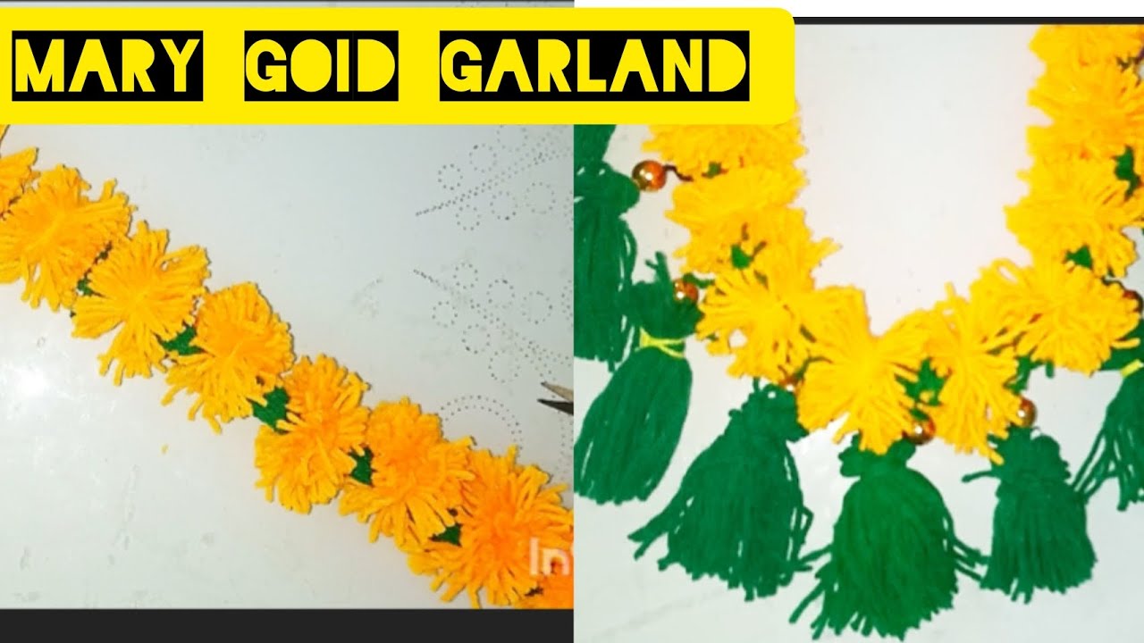 #Mary gold garland #beautiful woolen therat malai - YouTube